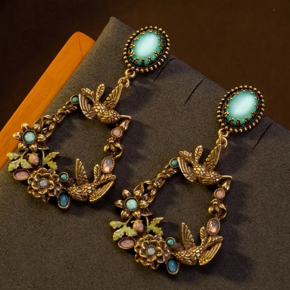 Jewelry | Pastel Bird Vintage Style Statement Earrings | Poshmark